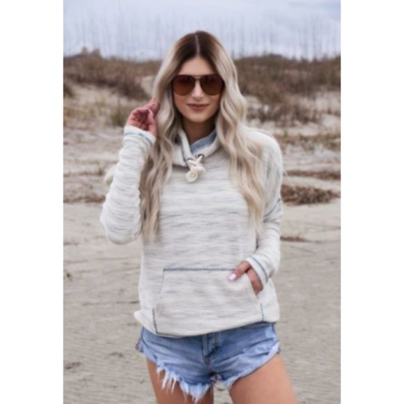 Sweaters | Beach Baja Cowl Neck Pullover Blue | Poshmark